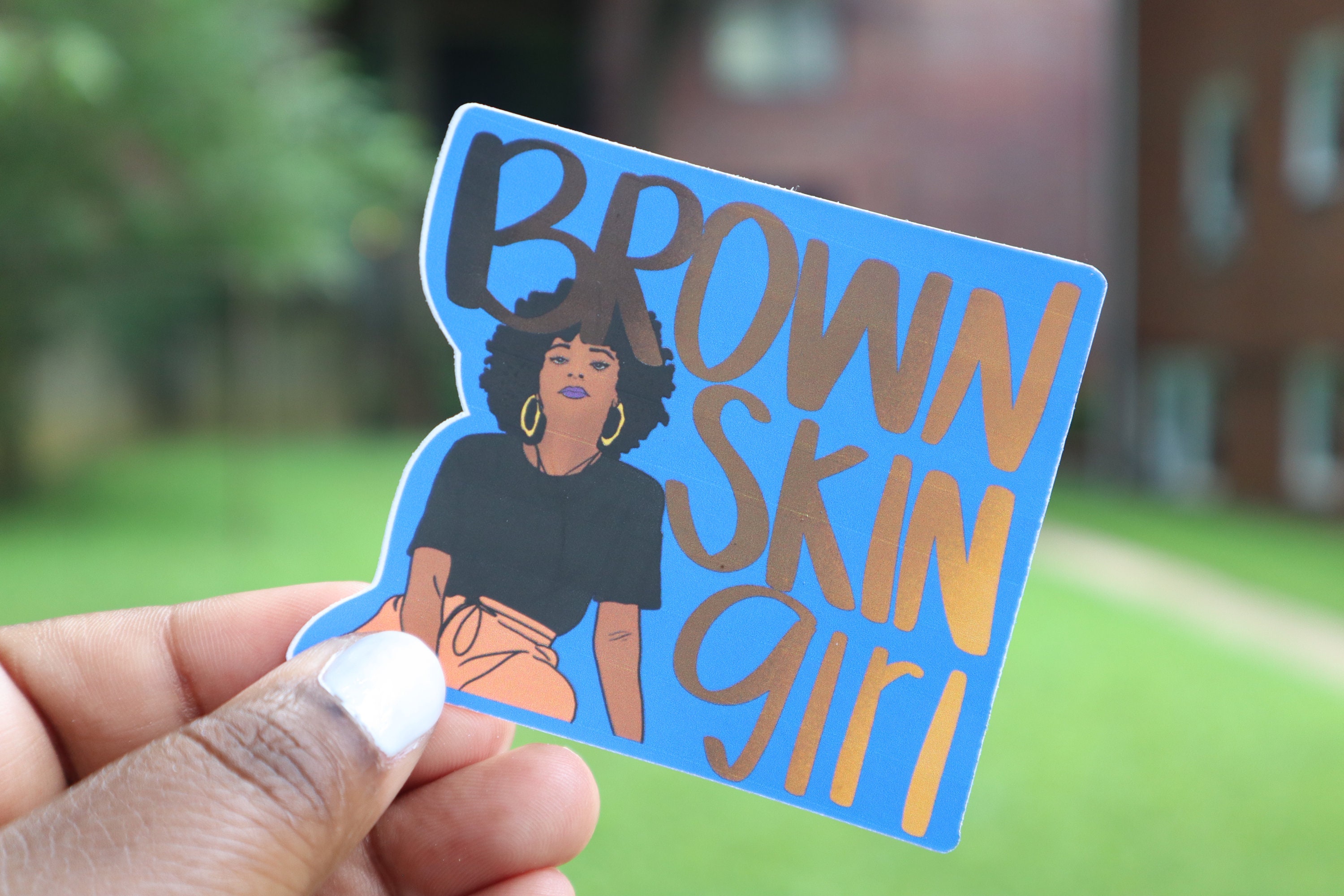 Brown Skin Girl Vinyl Sticker Laptop Tumbler Hydro Flask | Etsy