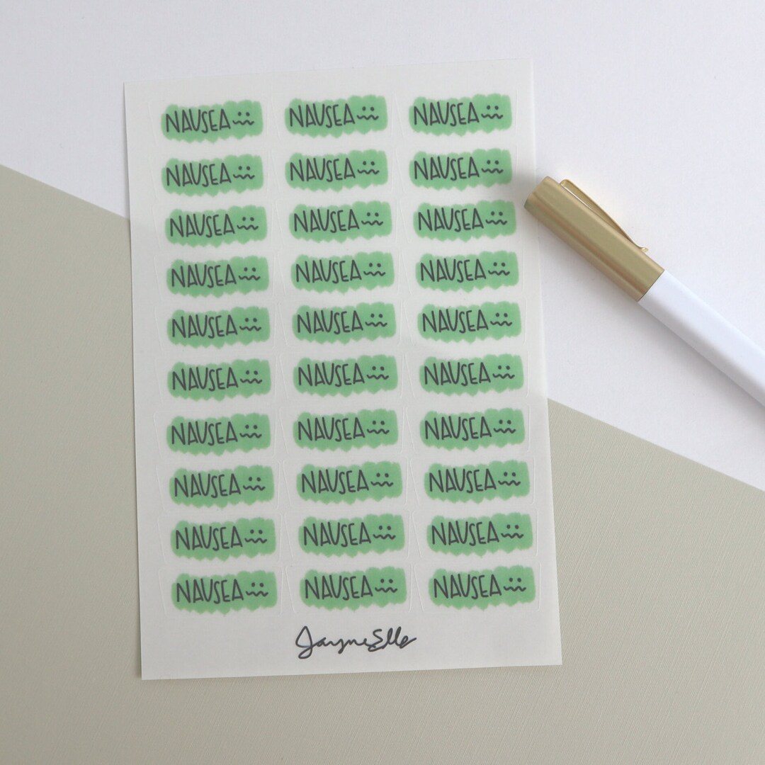 Nausea Sticker, Symptom Stickers, Wellness Tracking Stickers - Etsy