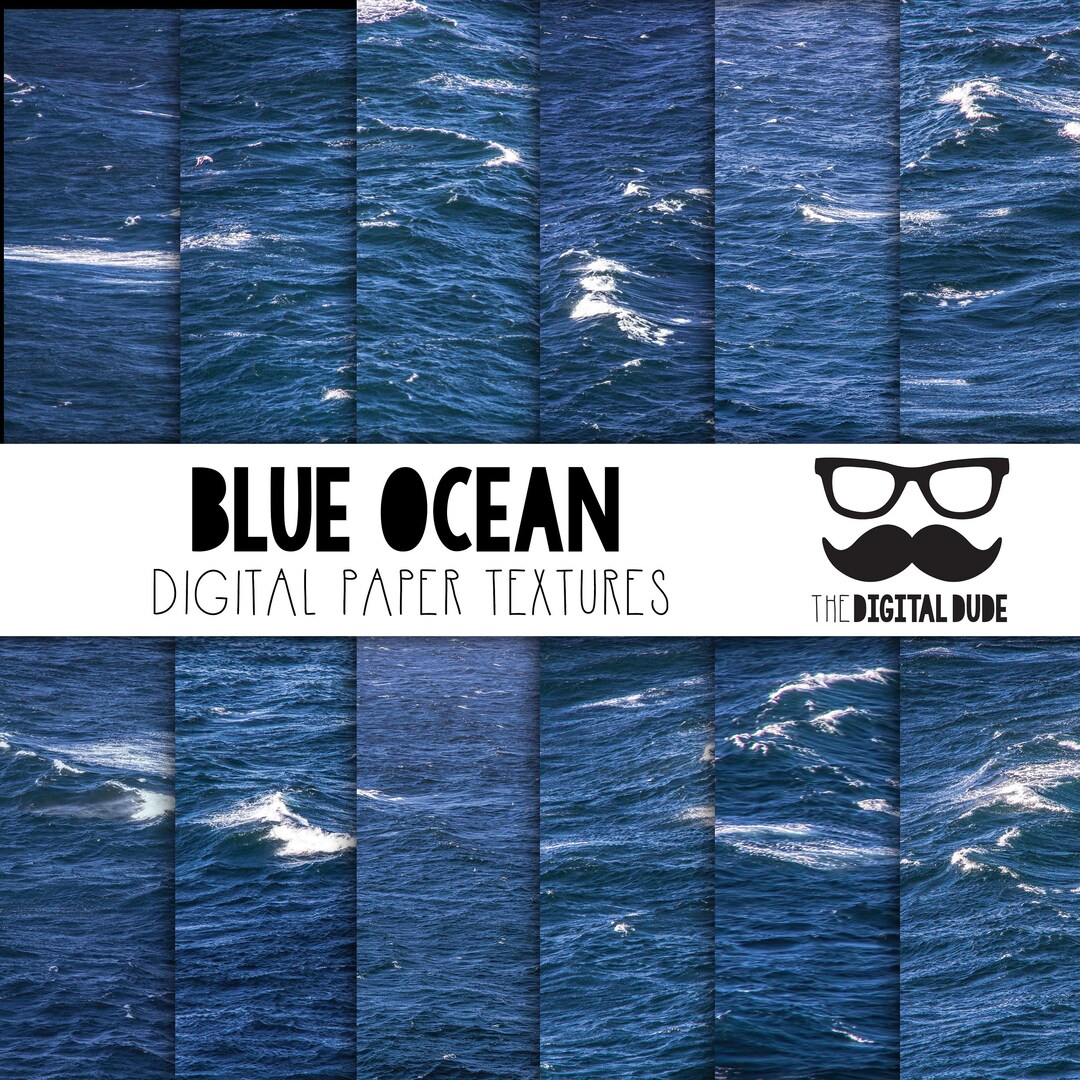 Blue Ocean, Premium Digital Paper, Printable Scrapbook Paper Set, Open ...