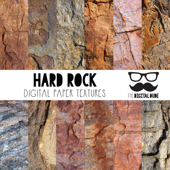 Hard Rock Printable Scrapbook Paper Set Premium Digital - Etsy