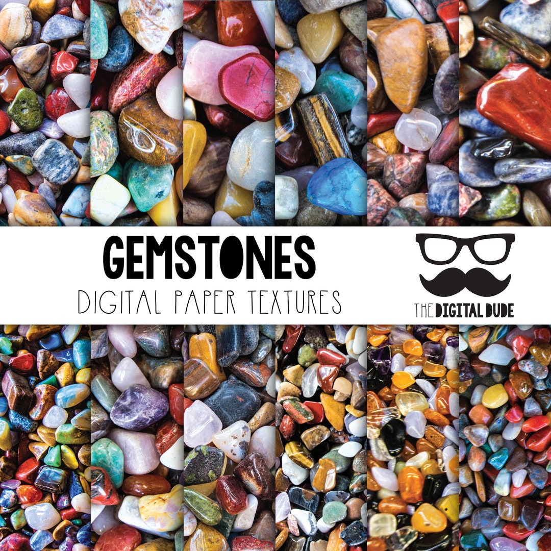 Gemstones Premium Digital Paper, Printable Scrapbook Paper Sets ...