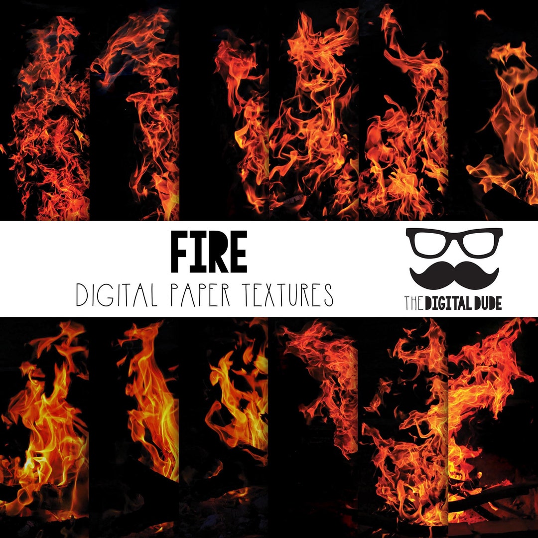 Fire, Premium Digital Paper, Printable Scrapbook Paper Set, Digital ...