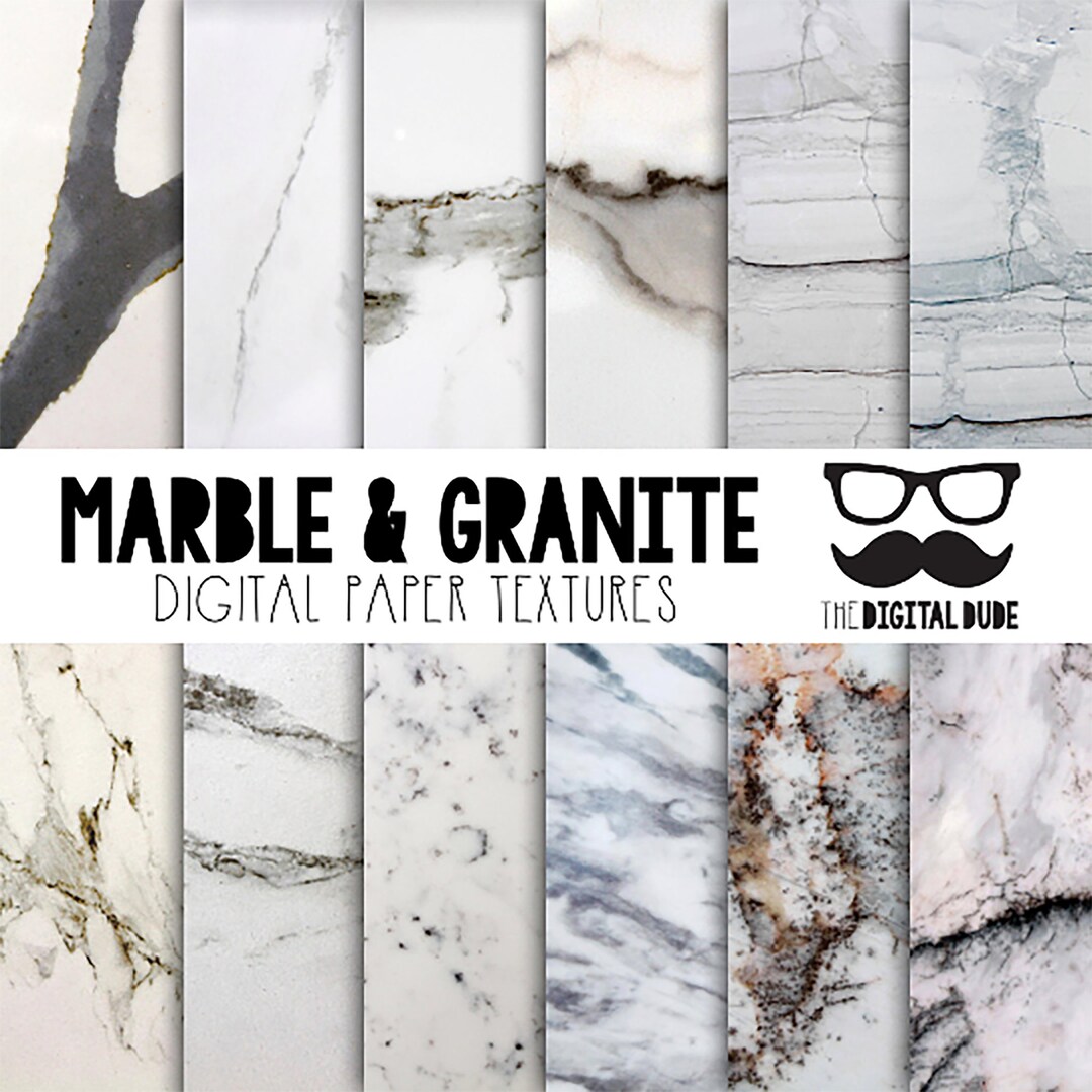 Marble & Granite Texture Digital Paper: Scrapbook Backgrounds (instant ...