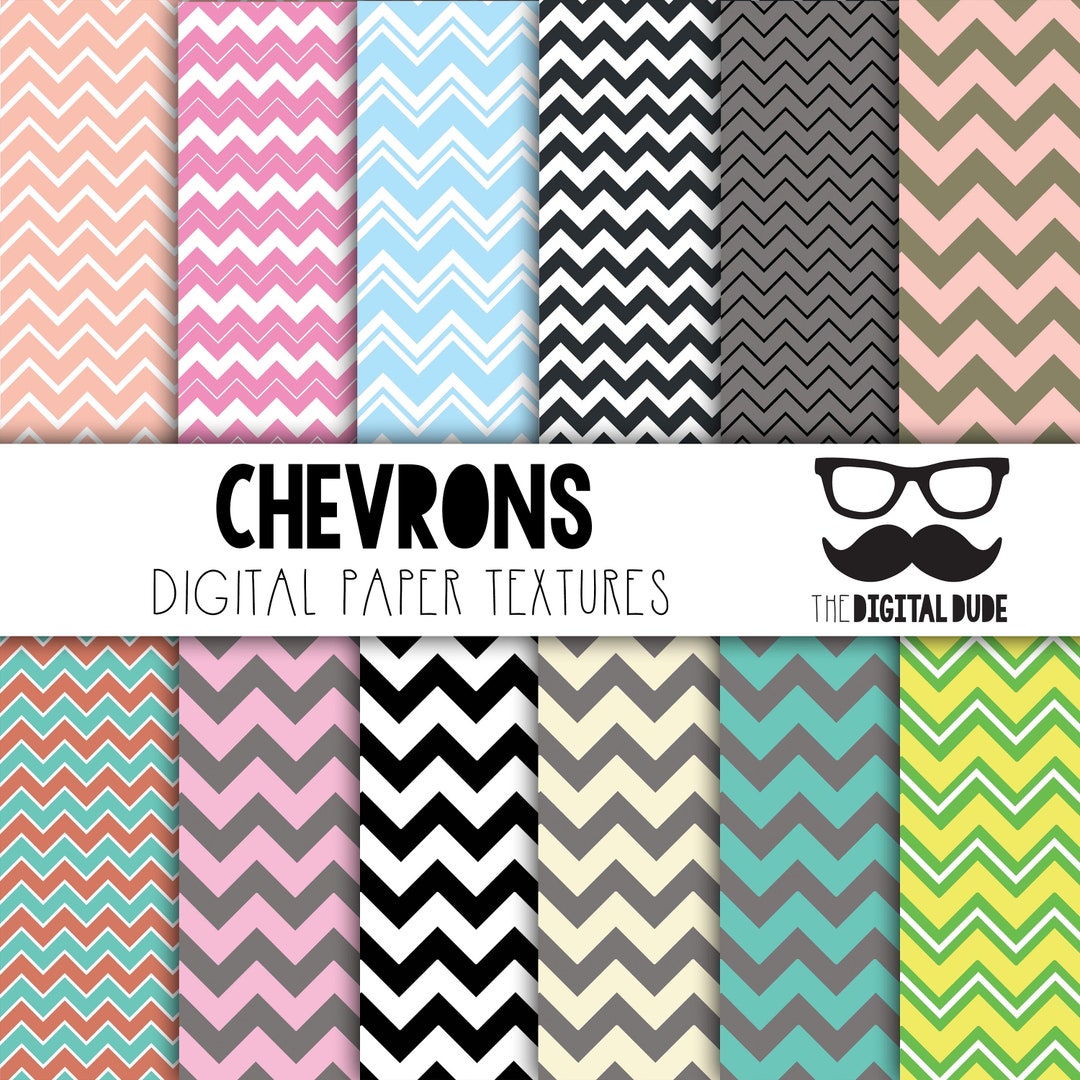 Chevron Digital Paper: Scrapbook Paper Set (instant Download) - Etsy