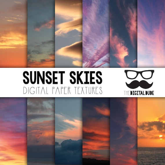 Sunset Skies Premium Digital Paper Printable Scrapbook Paper - Etsy