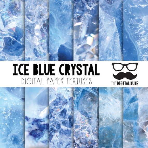 Ice Blue Crystal Premium Digital Paper Printable Scrapbook - Etsy