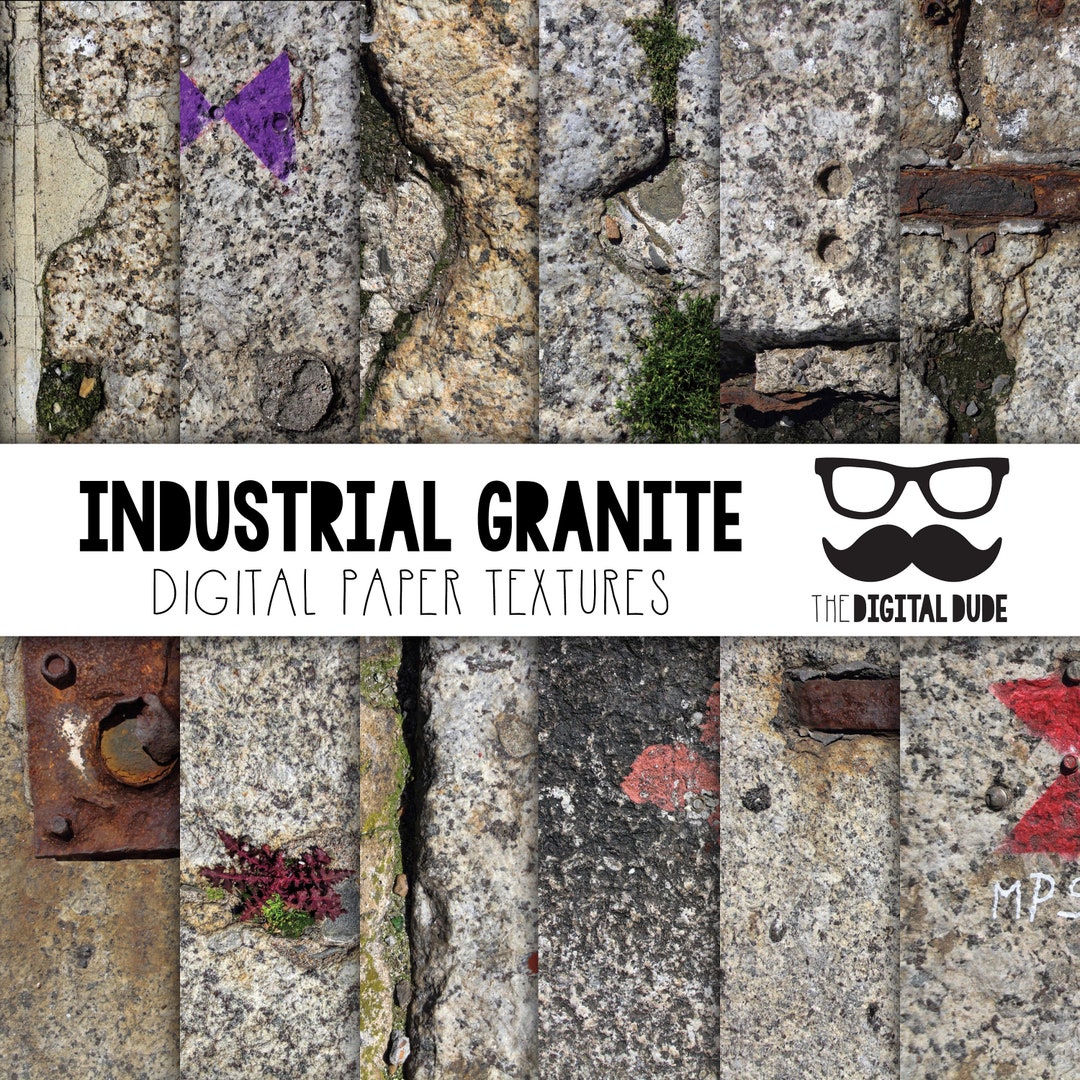 Industrial Granite Premium Digital Paper, Printable Scrapbook Paper Set ...