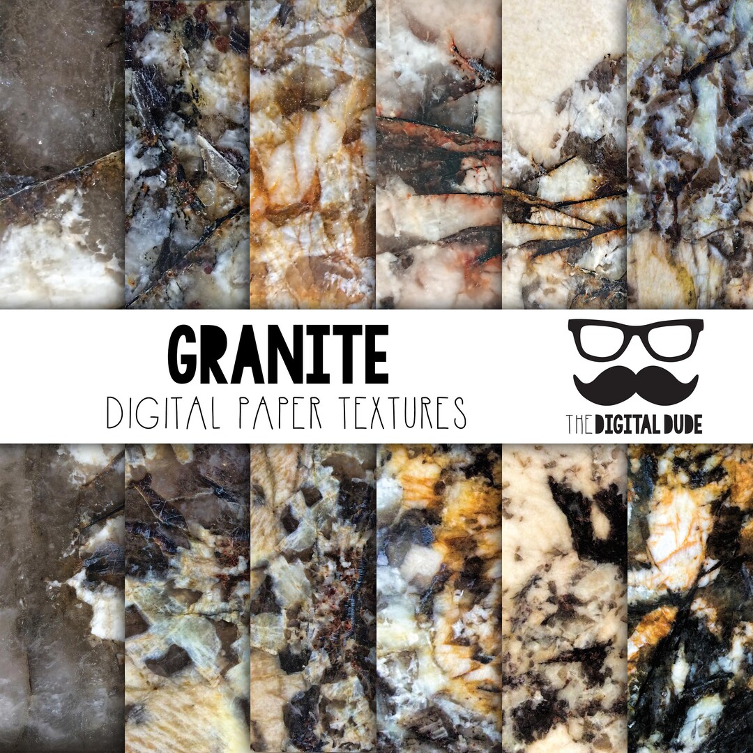 Granite, Premium Digital Paper, Printable Scrapbook Paper Set, Rich ...