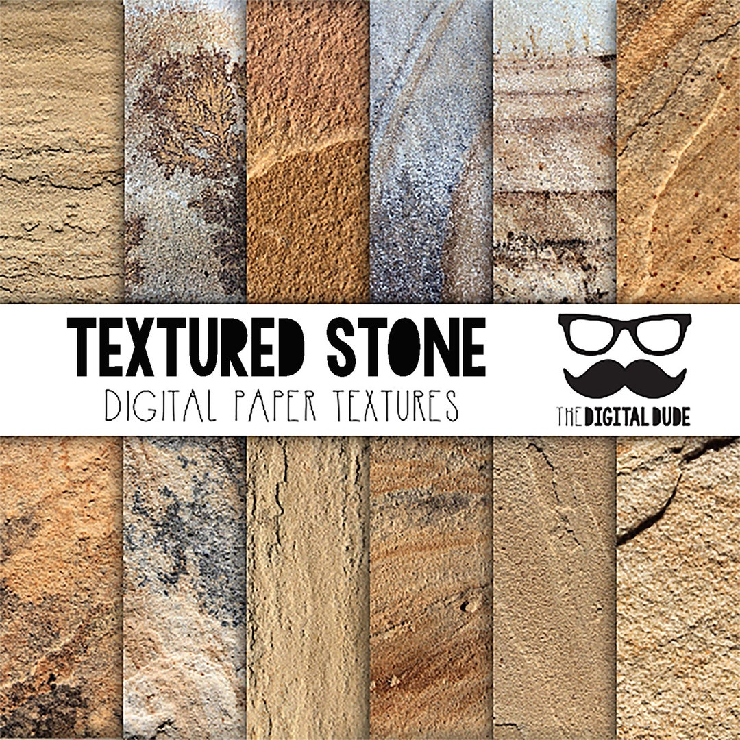 Textured Flat Stone Premium Digital Paper, Printable Scrapbook Paper ...