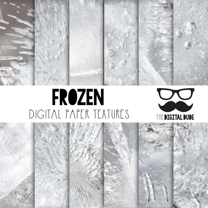 Frozen Textures , Ice, Premium Digital Paper, Printable Scrapbook Paper ...