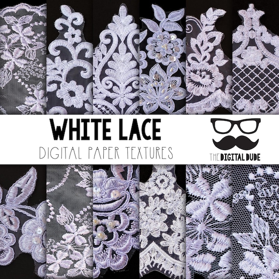 White Lace Premium Digital Paper Printable Scrapbook Paper | Etsy