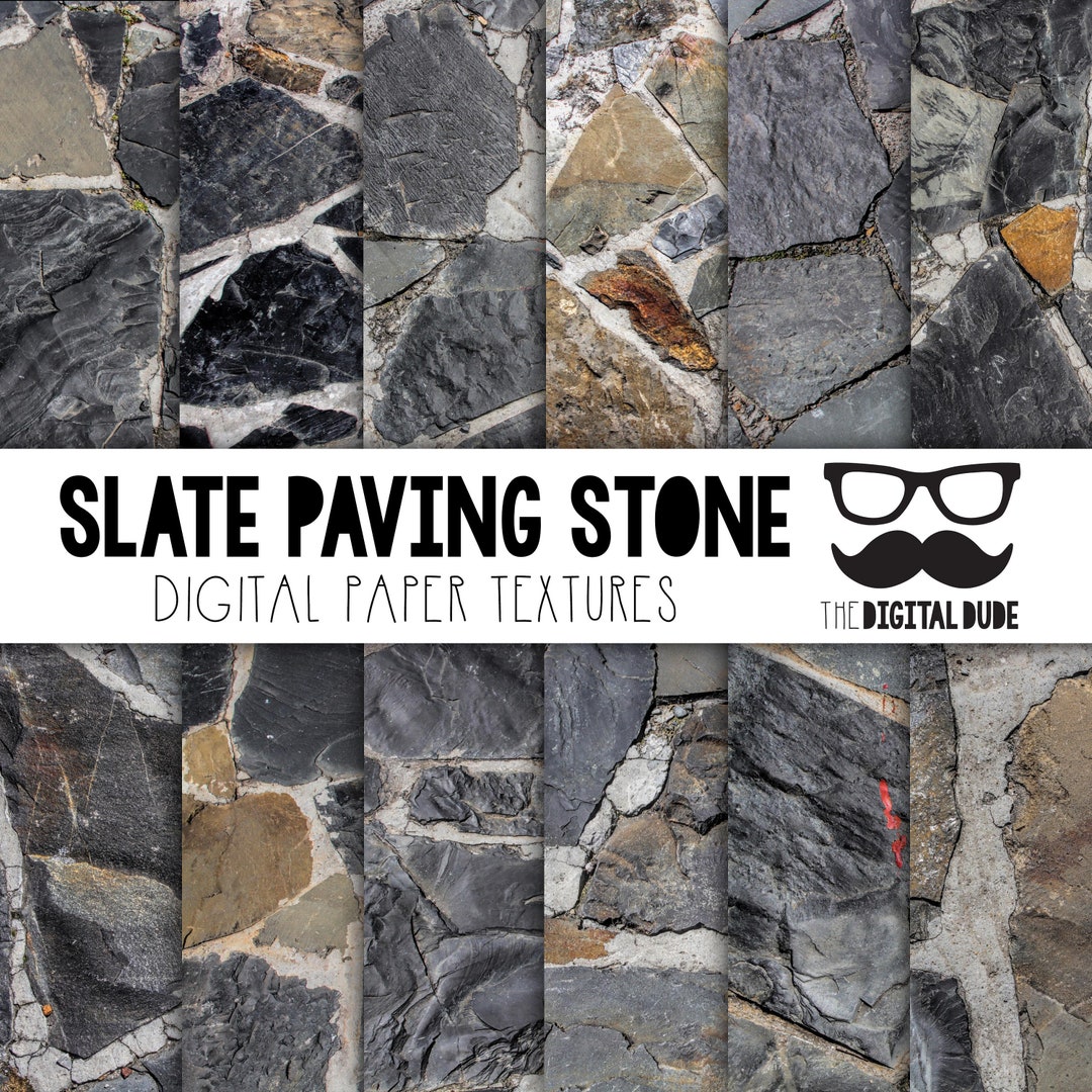 Slate Paving, Premium Digital Paper, Printable Scrapbook Paper Set ...