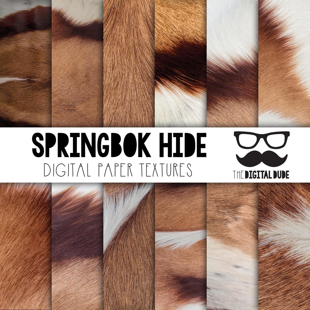 Springbok Hide, Premium Digital Paper, Printable Scrapbook Paper Set ...