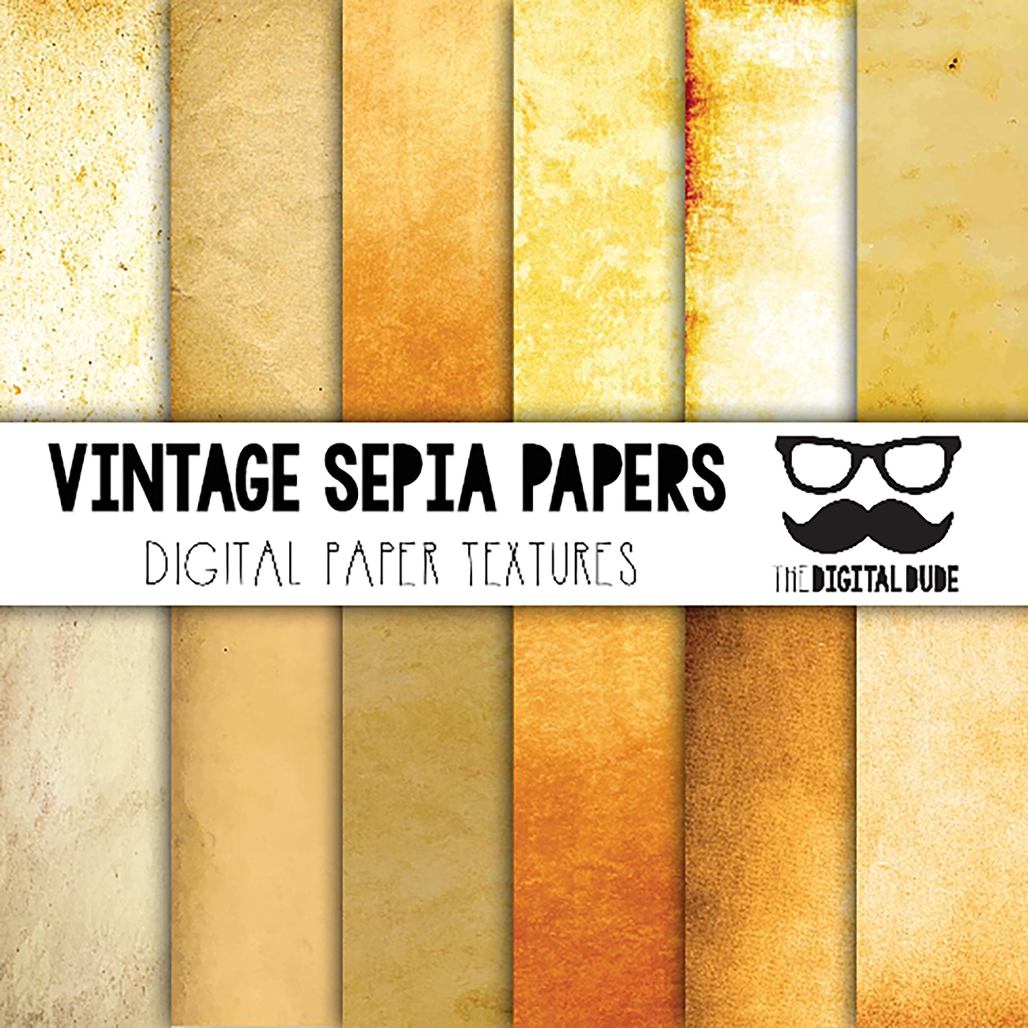 Vintage Sepia Premium Digital Paper, Printable Scrapbook Paper Set ...
