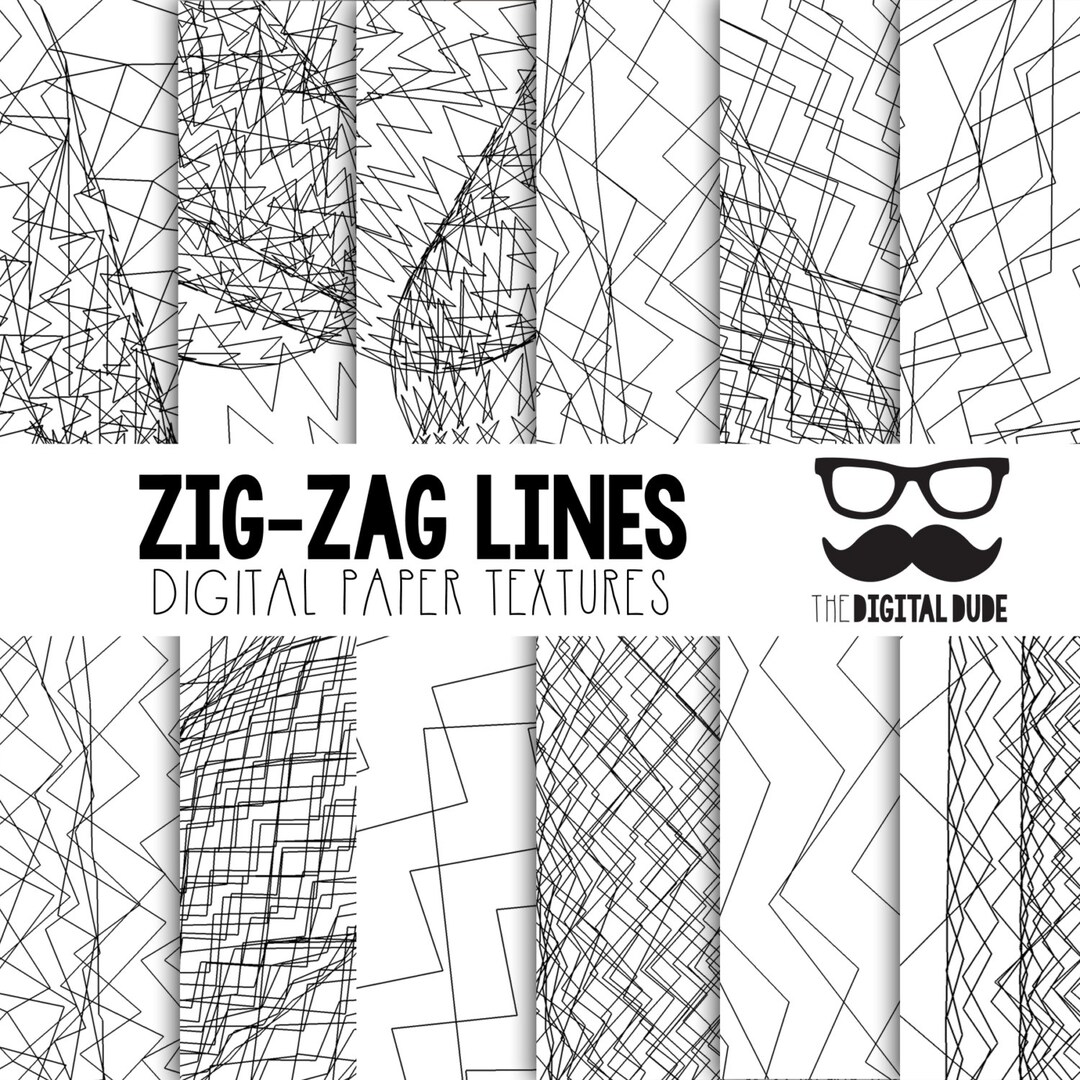 Zig-zag Lines, Abstracts, Premium Digital Paper, Printable Scrapbook ...
