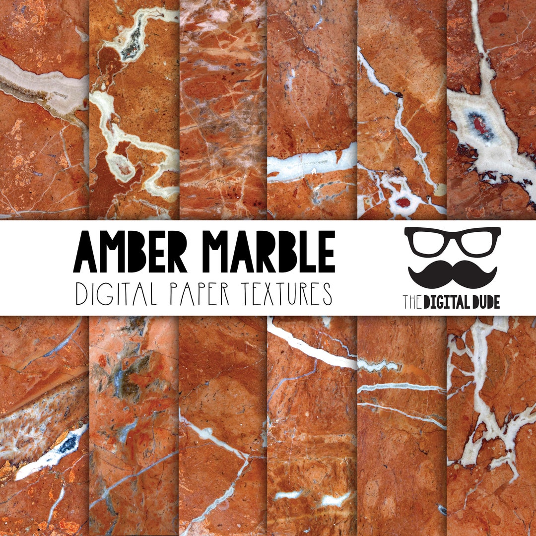 Amber Marble, Premium Digital Paper, Printable Scrapbook Paper Set ...