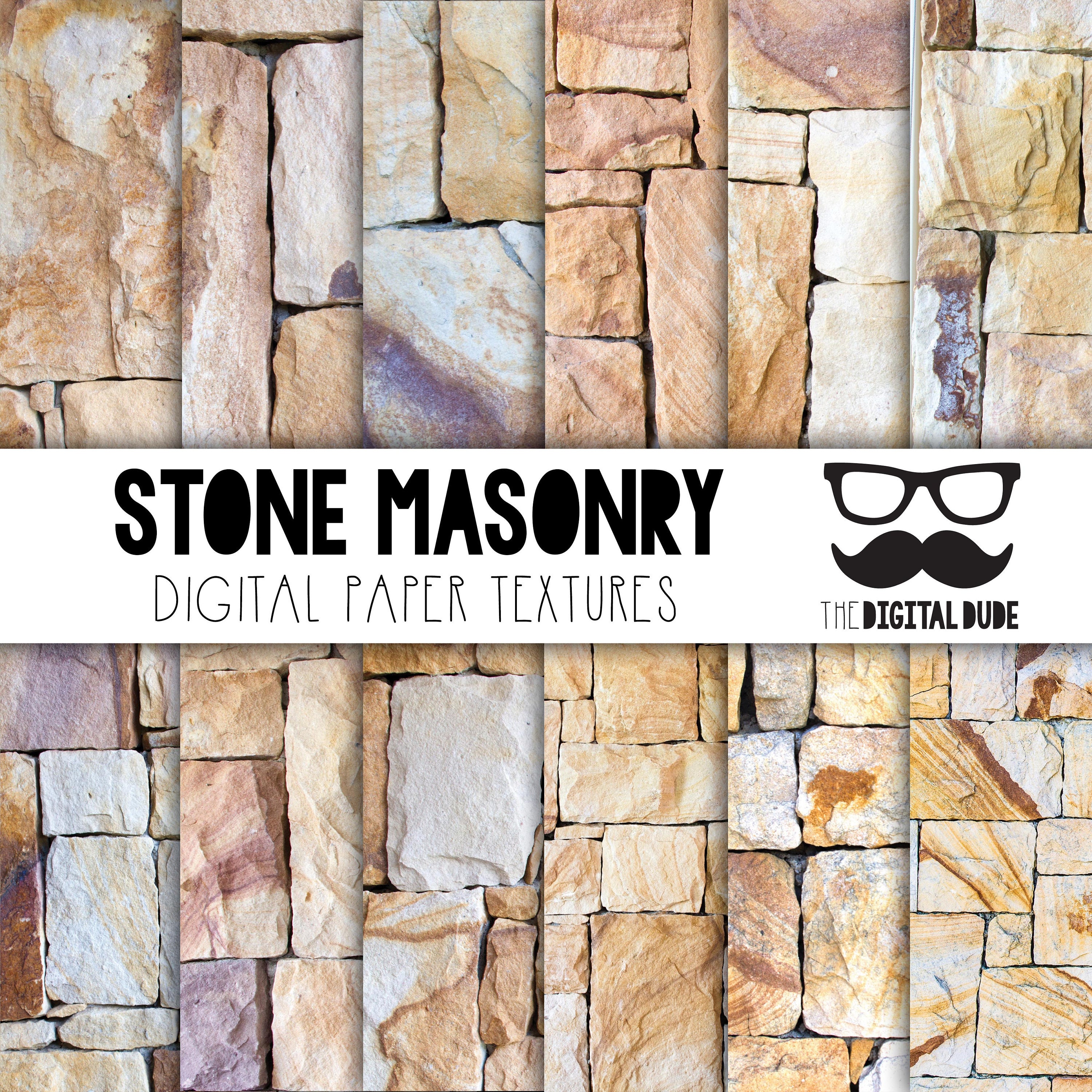 Stone Masonry Digital Paper: Scrapbook Texture Set (instant Download ...
