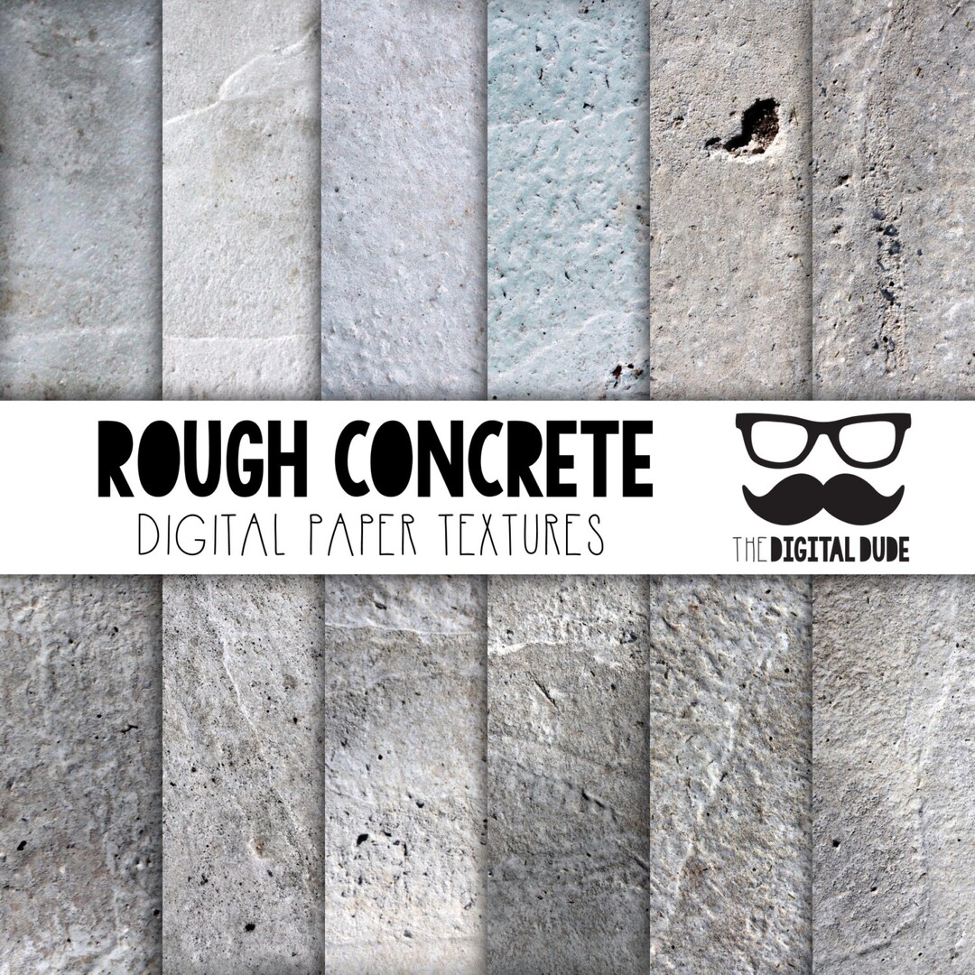 Rough Concrete, Premium Digital Paper, Printable Scrapbook Paper Set ...