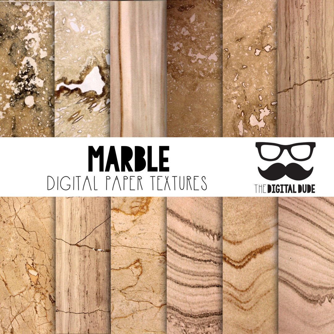 Marble, Premium Digital Paper, Printable Scrapbook Paper Set, Marble ...