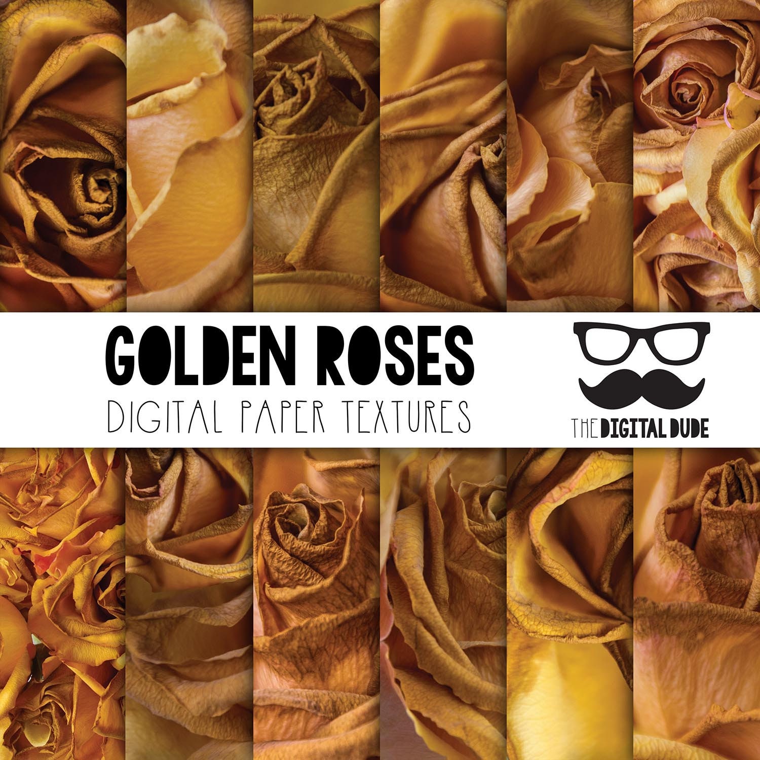Golden Roses Premium Digital Paper Printable Scrapbook Paper - Etsy