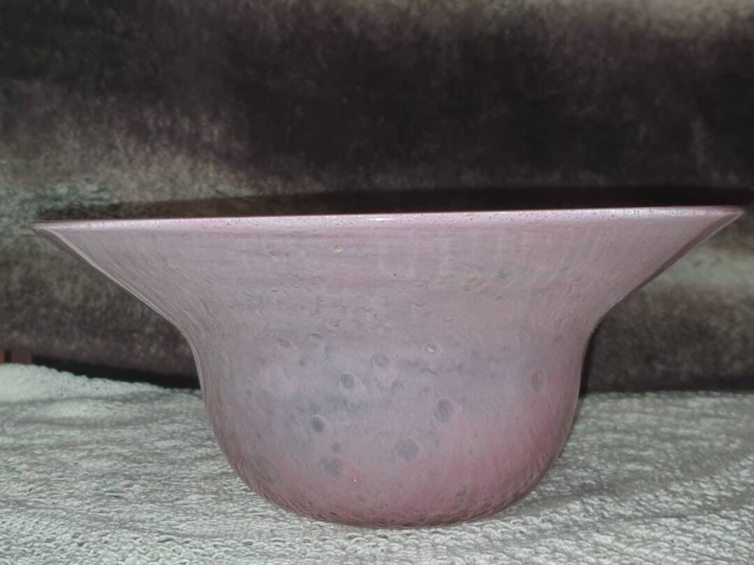 Vintage C1928 Large Nazeing Pink Mottled Glass Bowl With Bubble Effect ...