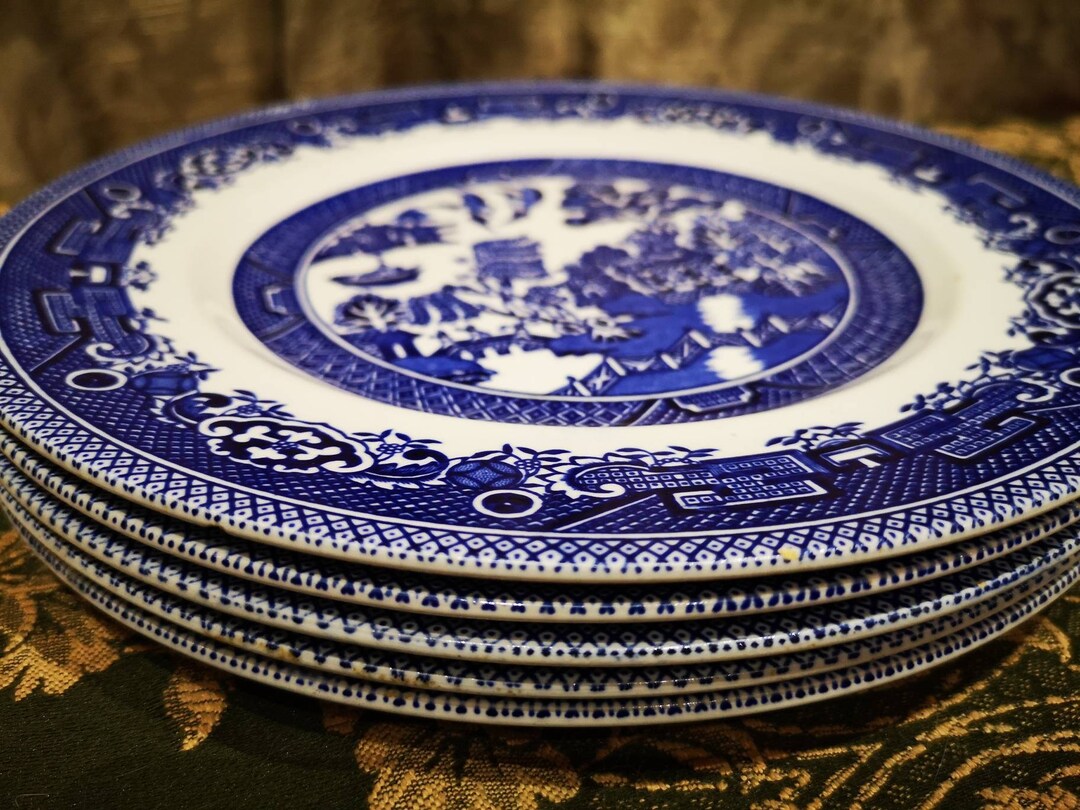 Five Old Willow Pattern Dinner Plates by Alfred Meakin Circa - Etsy