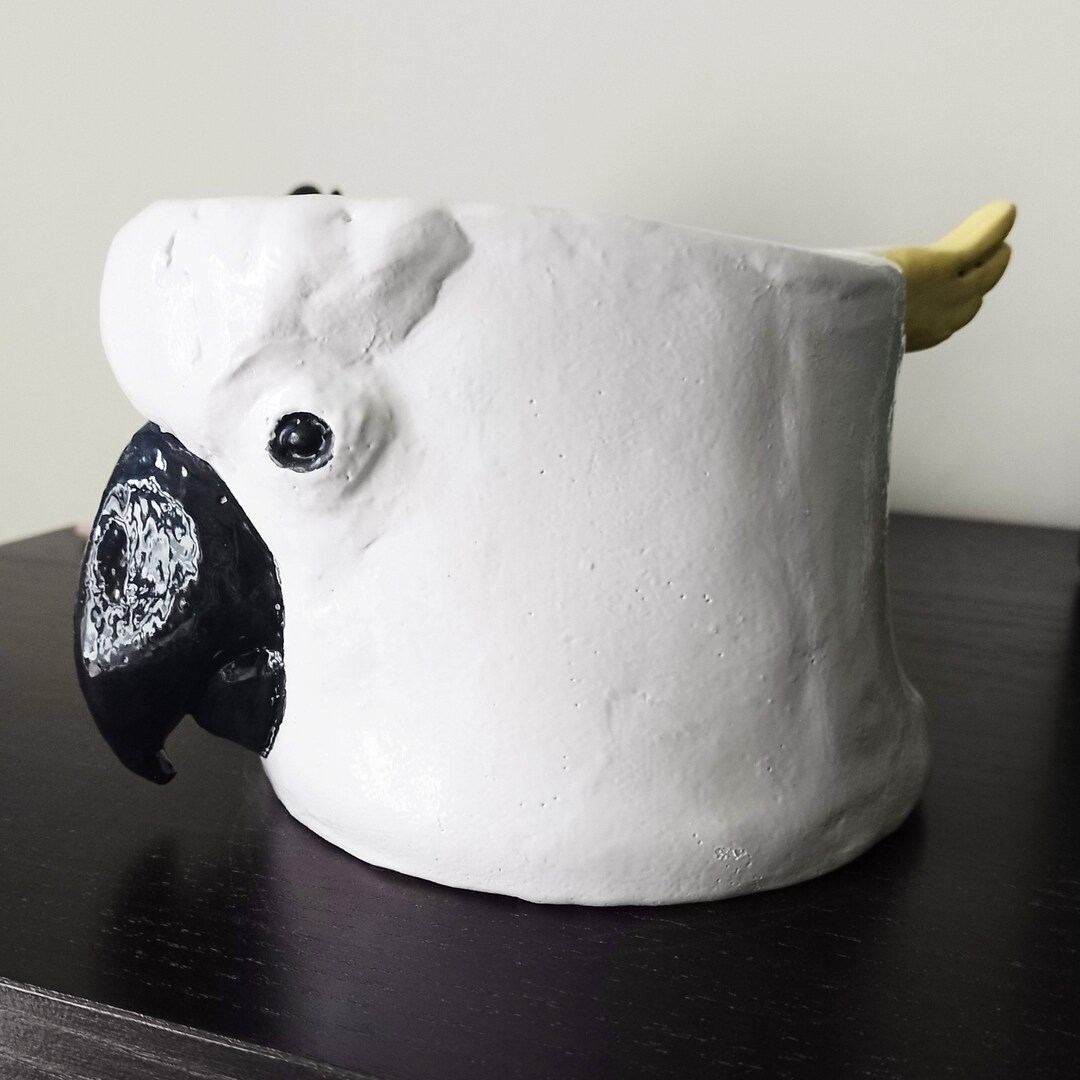 Cockatoo Ceramic Pot. Cockatoo Storage Jar - Etsy