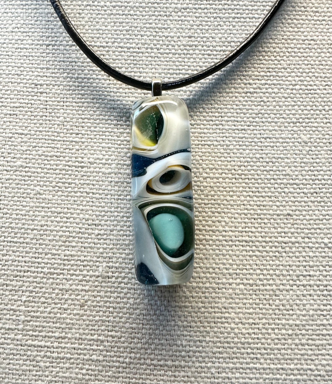 Fused Glass, Bar Pendant, Rectangle, Millefiori, Murrini, Mid Century ...