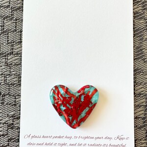 Pocket Heart Cards, Glass Heart, Red, Yellow, White, Blue, Green ...