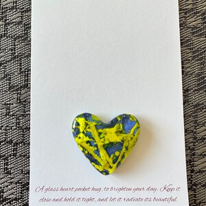 Pocket Heart Cards, Glass Heart, Red, Yellow, White, Blue, Green ...