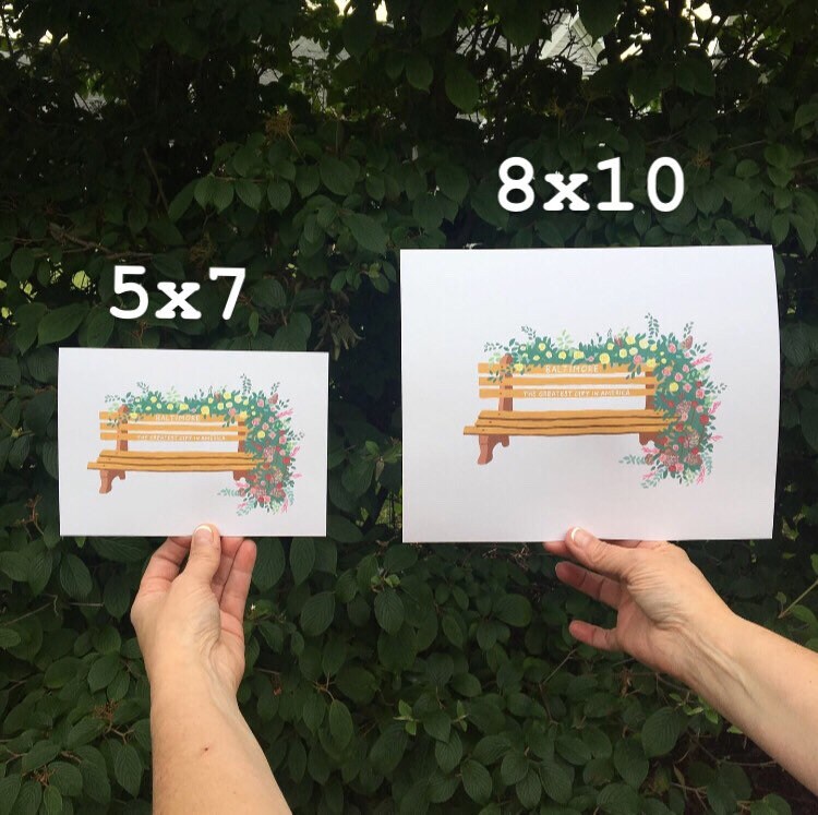 Baltimore Bench Print - Etsy