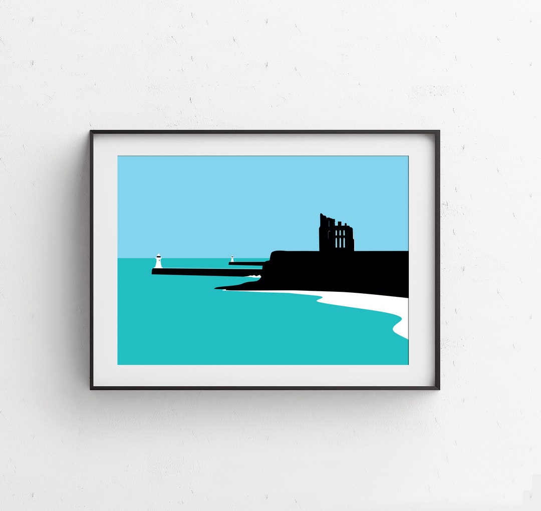 The Priory Tynemouth Illustration Print Seaside Gift Picture Art ...