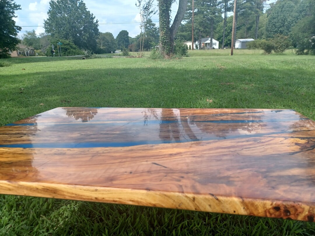 Spalted Pecan River Coffee Table, Epoxy Table - Etsy