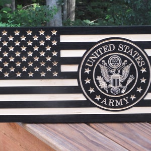 CNC Carved USA Flag, Wooden American Flag, USA Flag, Rustic Style Flag ...