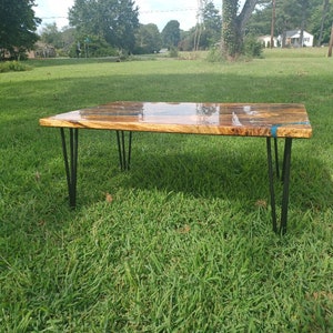 Spalted Pecan River Coffee Table, Epoxy Table - Etsy
