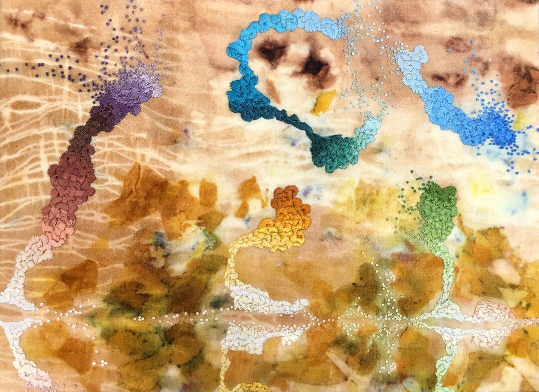 Embroidery on Eco Printed Wool - Etsy