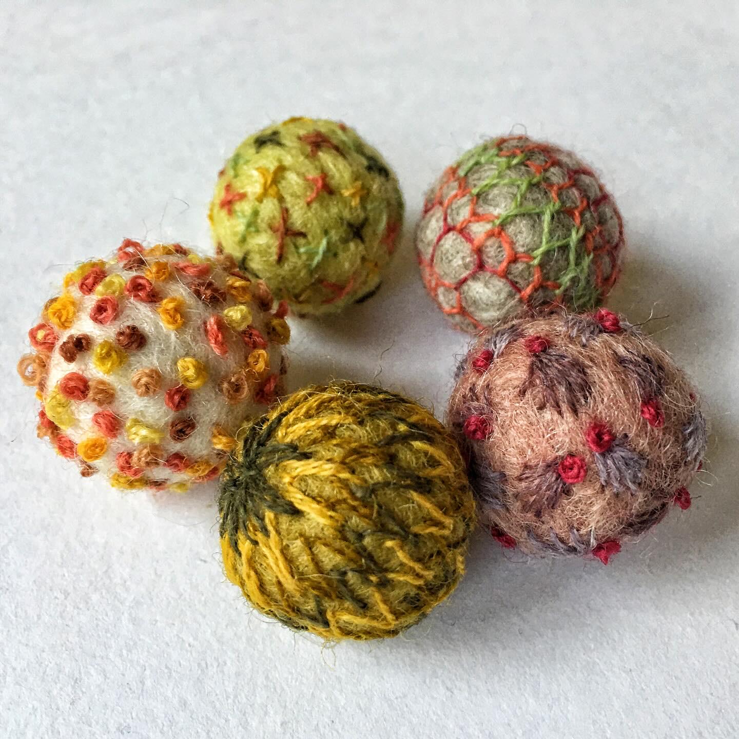 Relaxing Small Projects: Stitching on Handmade Felt Balls - Etsy