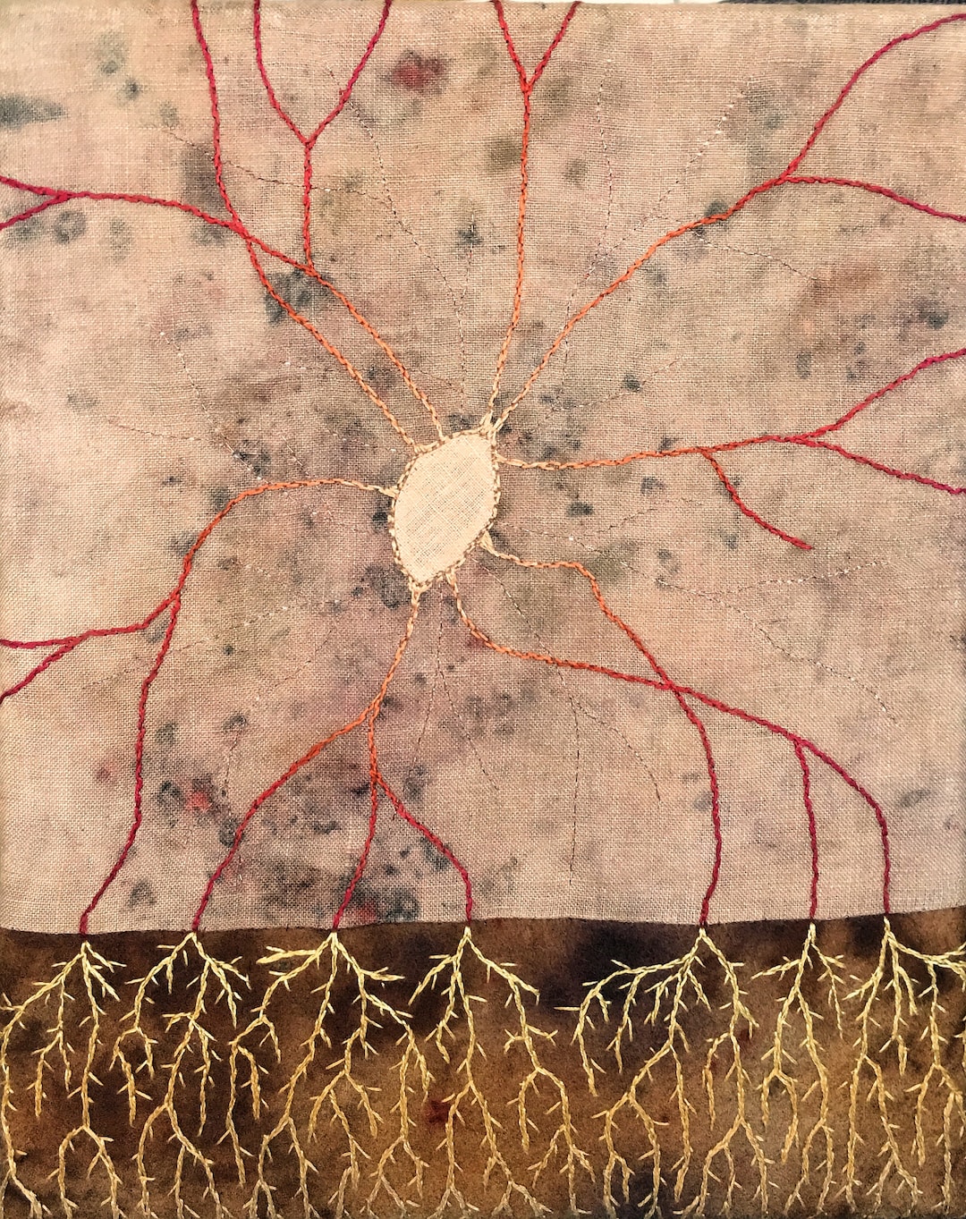 Embroidery on Eco Printed Organic Wool and Organic Linen - Etsy