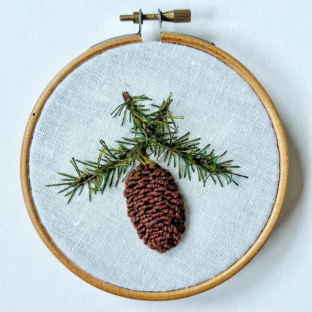 Pine Cone and Twigs Embroidery Tutorial - Etsy