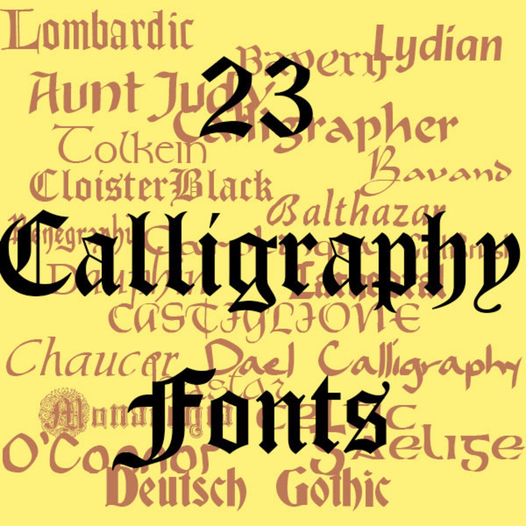 Calligraphy Font Pack - 23 Quality Truetype Fonts - for Personal or ...