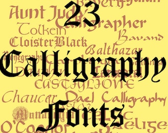 Cursive Font Pack - 12 Quality Truetype Fonts - for Personal or ...