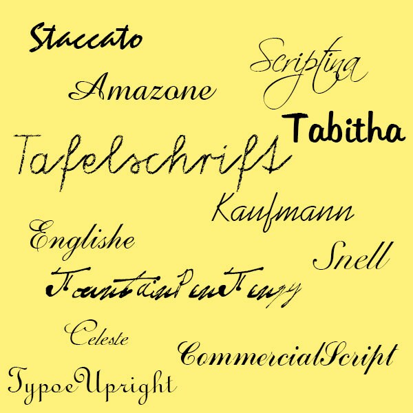 Cursive Font Pack - 12 Quality Truetype Fonts - for Personal or ...