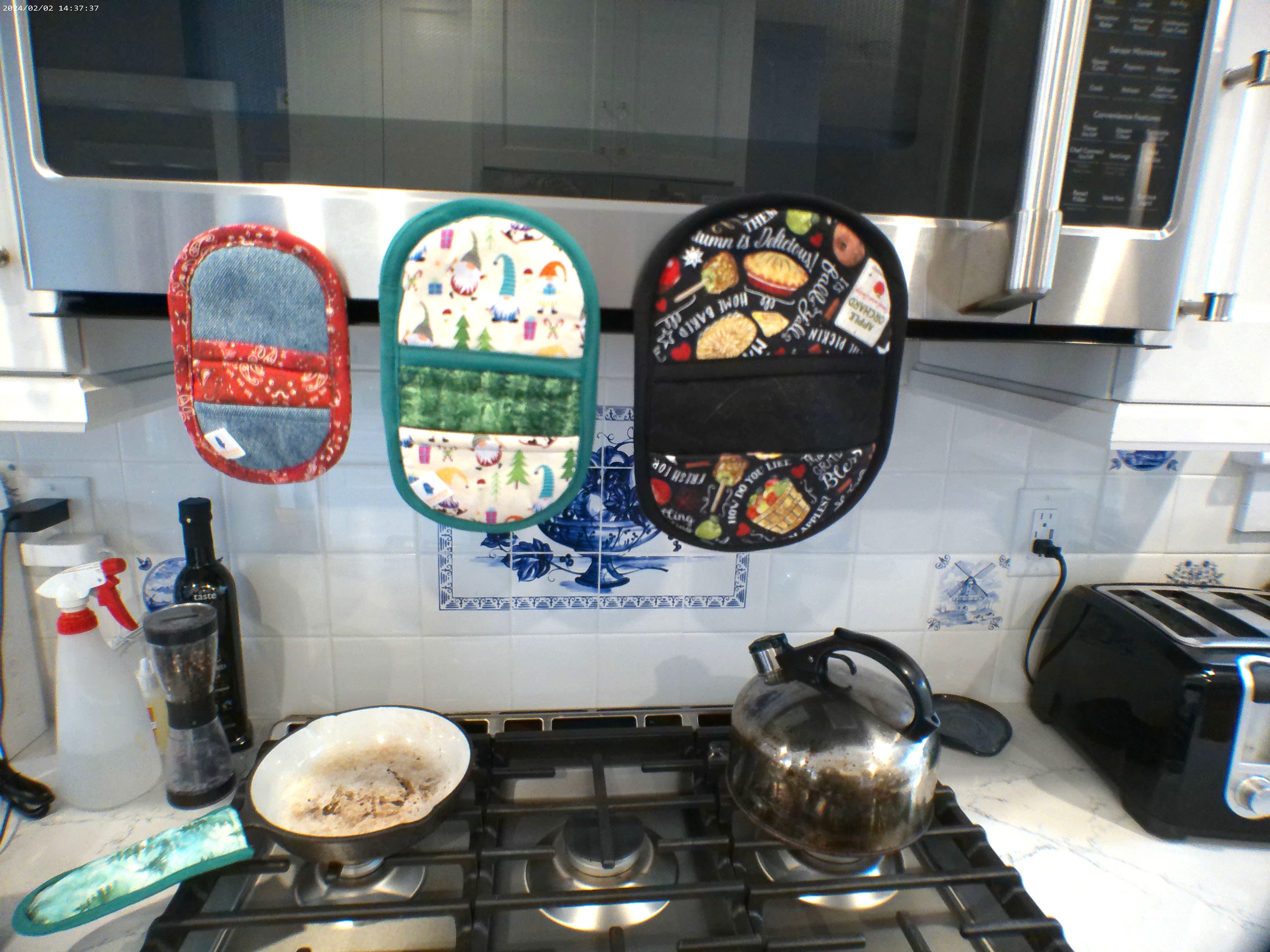Clam Shell Potholder: Blue Hearts Microwave Mitts With Magnet - Etsy