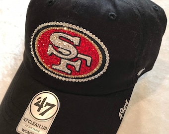 San Francisco 49ers Leopard Hat Hand Jeweled With SWAROVSWI Gold/ivory ...