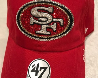 San Francisco 49ers Leopard Hat Hand Jeweled With SWAROVSWI Gold/ivory ...