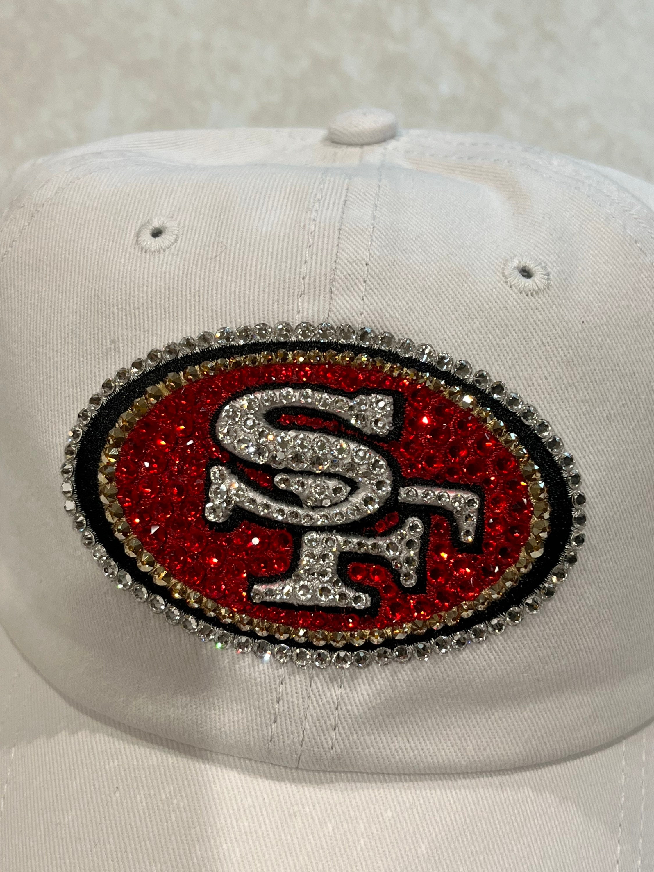 SAN FRANCISCO 49ERS SF White Bling Hat: Hand-jeweled Swarovski Crystals ...