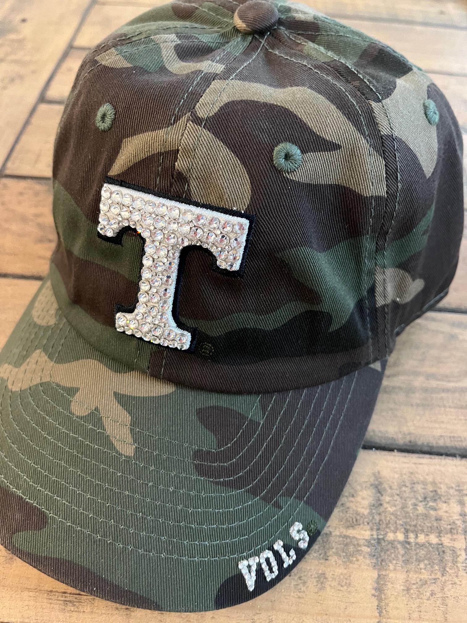 Tennessee Volunteers Camo Hat Hand Jeweled SWAROVSKI Crystals NCAA VOLS ...