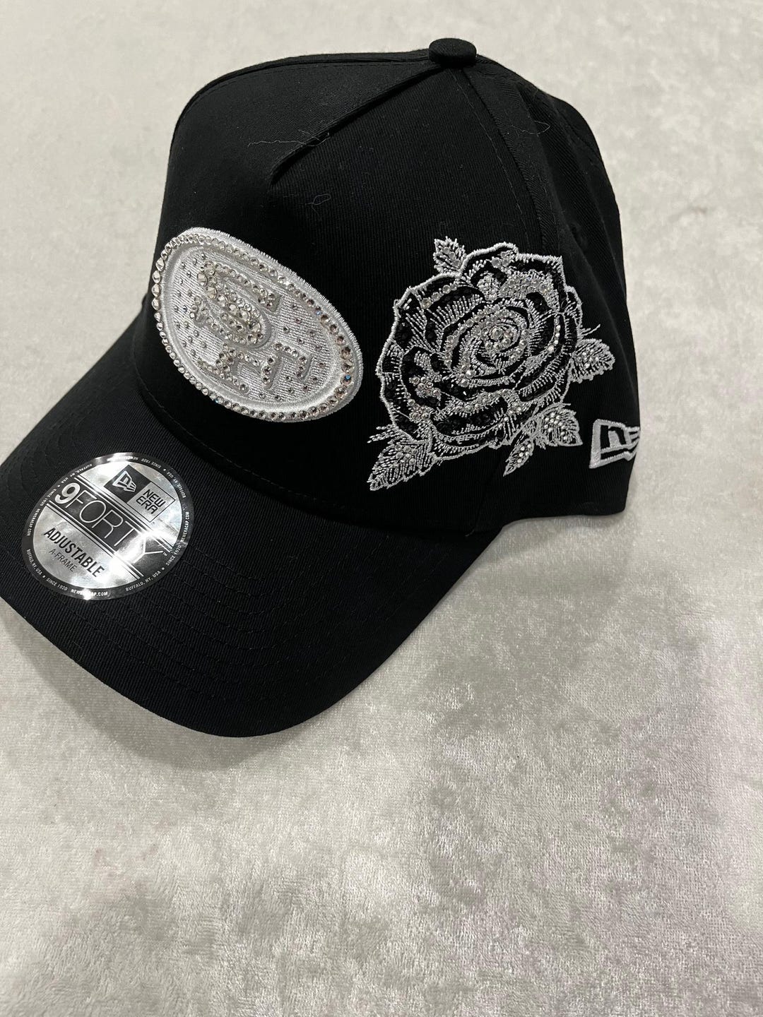 SF 49ers Black Rose Bling Hat Hand Jeweled With Swarovski Crystals ...