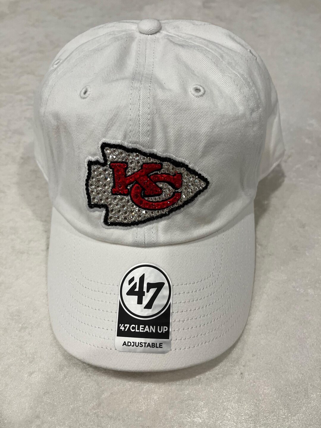 Kansas City CHIEFS White Bling Hat: Hand-jeweled SWAROVSKI Crystals 300 ...