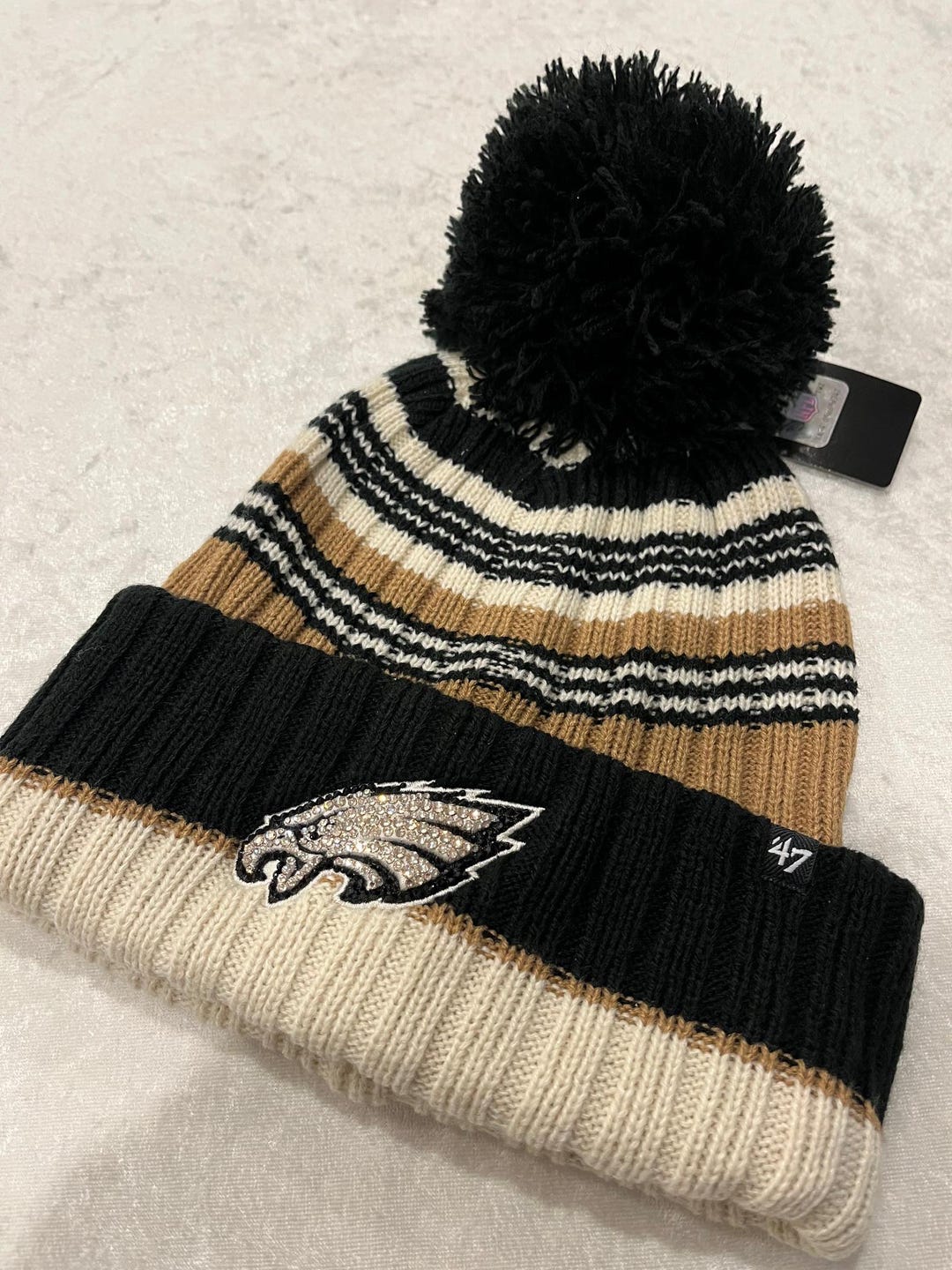 PHILADELPHIA EAGLES Bling Beanie Hand Jeweled With 270+ SWAROVSKI ...